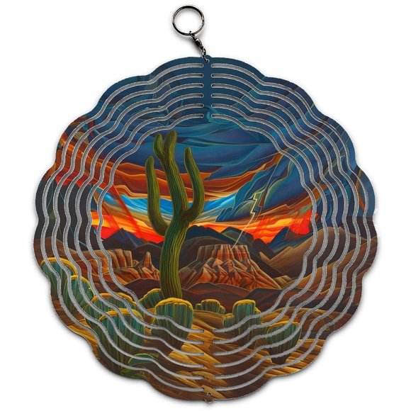 Design | Artistic Vibrant Abstract Desert On Sunset Design Wind Spinner ...
